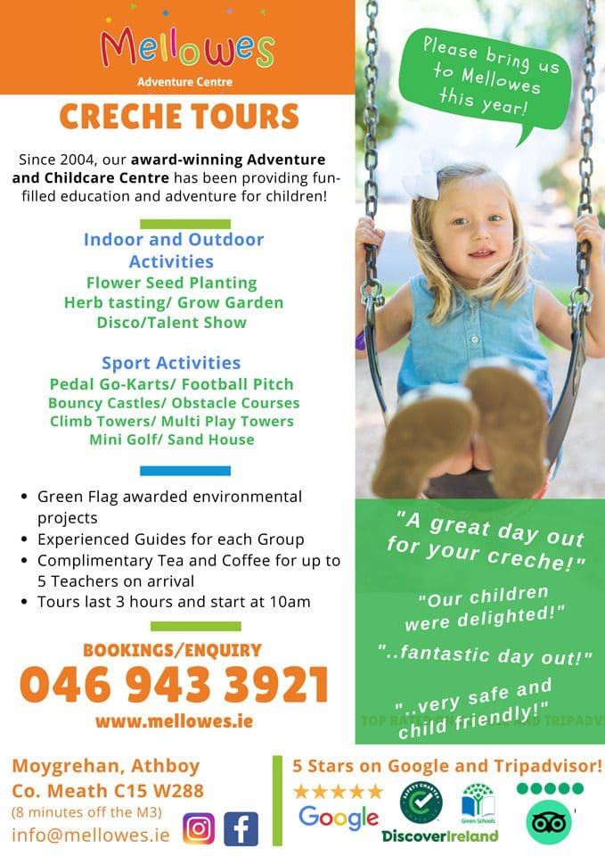 Creche Tours at Mellowes Adventure Centre Meath Ireland